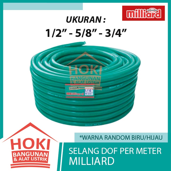 Jual SELANG AIR 1/2" 5/8" 3/4" DOFF MILLIARD DOF - Eceran Per Meter Meteran | Shopee Indonesia