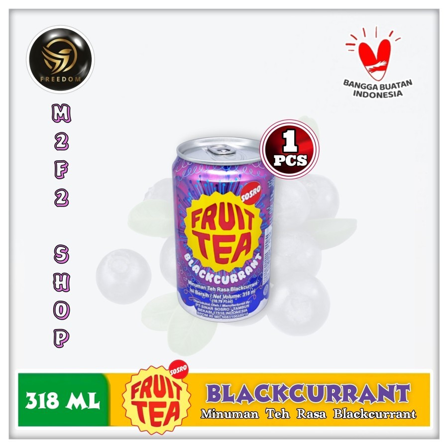 Jual Fruit Tea Sosro Blackcurrant Can | Kaleng - 318 ml (Kemasan Satuan) | Shopee Indonesia
