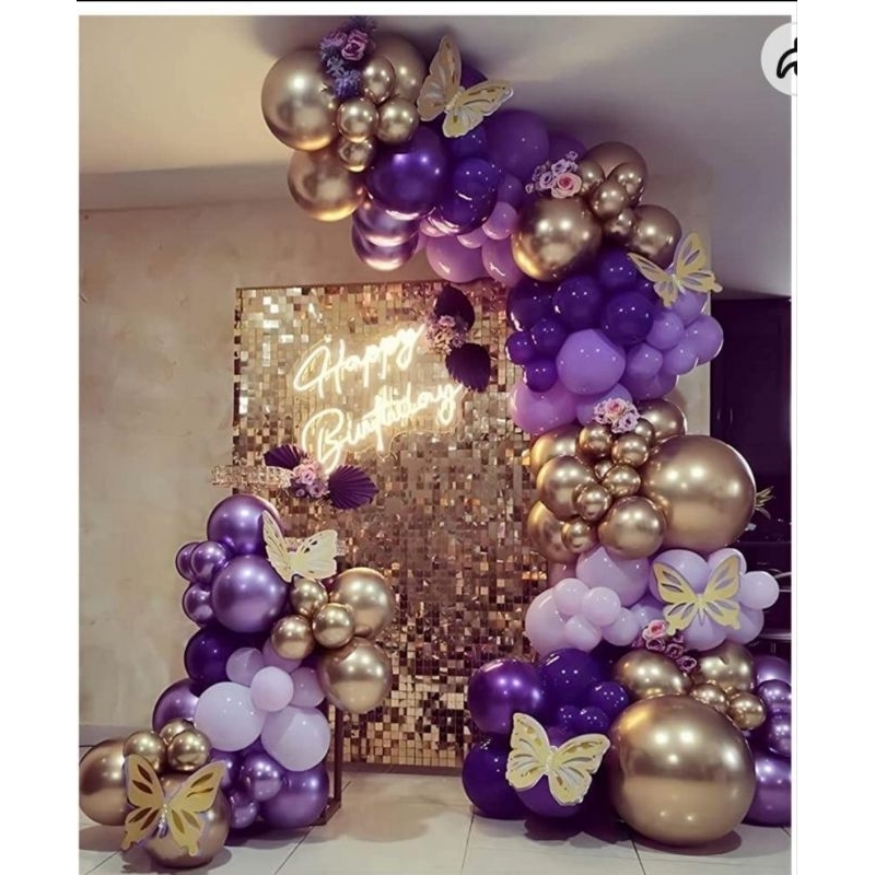 Jual Dekorasi ultah 17th backdrop styrofoam balon garland | Shopee ...