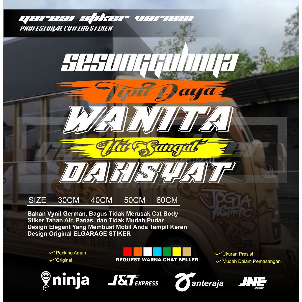 Jual Stiker kaca tipu daya wanita sticker variasi kaca mobil truk ...