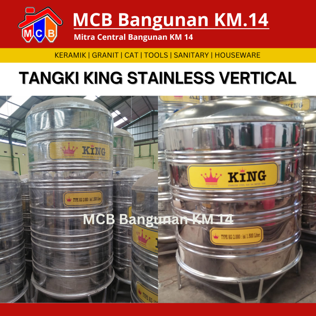 Jual TANGKI KING STAINLESS VERTICAL / TANDON AIR / TOREN AIR - FREE ...