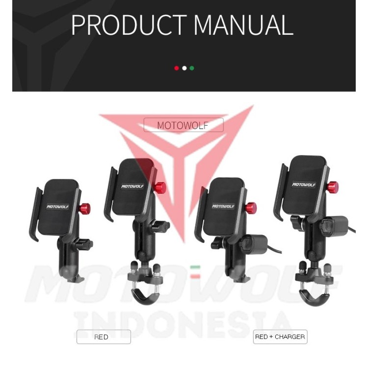 Jual Motowolf V3 Holder HP Motowolf Stang Phone Holder Spion 360 Almunium | Shopee Indonesia