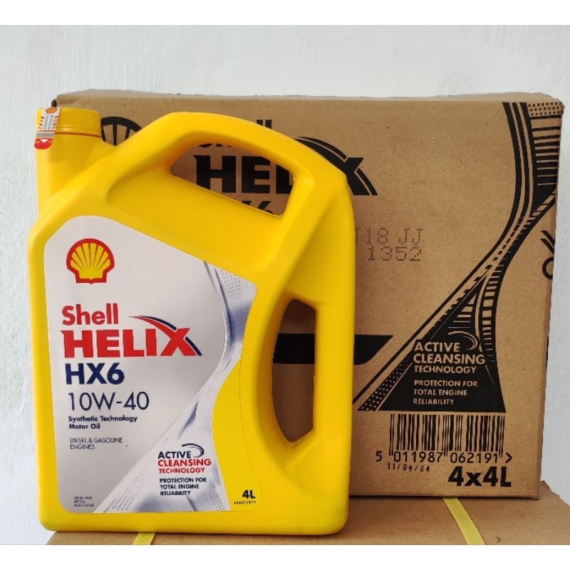 Jual OLI SHELL HELIX HX6 10W-40 4 liter (1 dus) | Shopee Indonesia