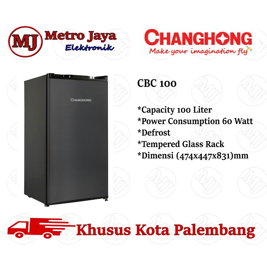 Jual KULKAS MINI PORTABLE CHANGHONG CBC 100 92 LITER garansi resmi ...