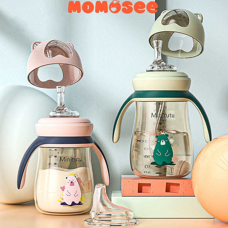Jual Momosee Botol Susu Bayi PPSU 3in1 Training Cup Dot Sippy Straw Anti Kolik 240ml & 300ml ...