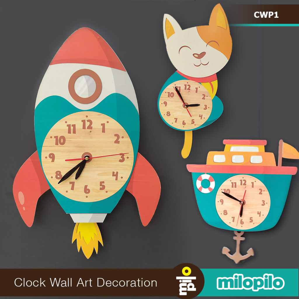 Jual Jam Dinding Lucu Unik bisa gerak Hiasan Dekorasi Kamar Anak, Kado ...