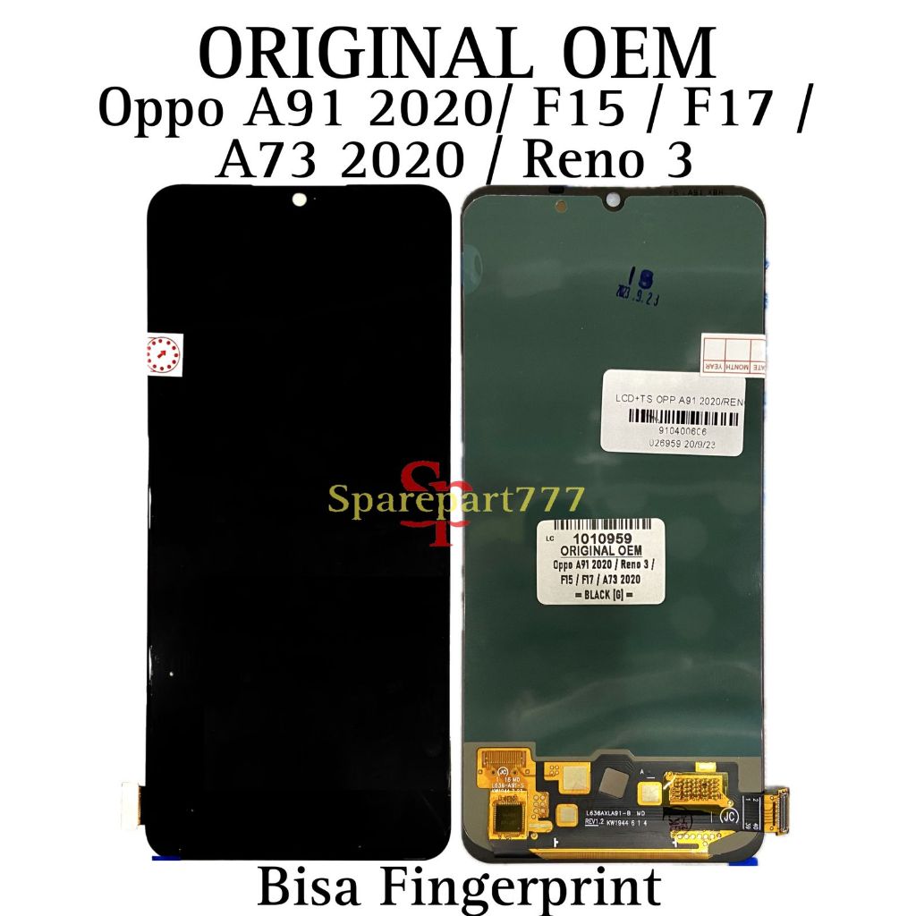 Jual LCD Touchscreen Fullset A91 2020 / Reno 3 / F15 / F17 / A73 4G ...