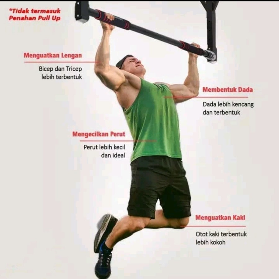 Jual QG Pull up bar dinding pintu door chinning alat untuk fitness 60 ...