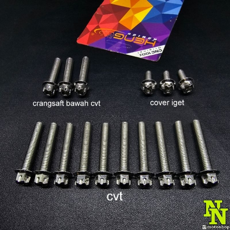 Jual probolt stainless baut cvt vespa matic iget model GS1 heng thailand | Shopee Indonesia