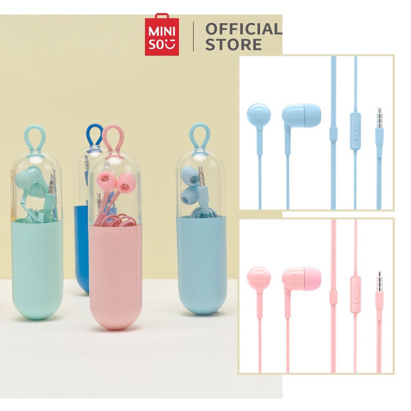 Jual MINISO earphone colorfull hf236/headset telinga | Shopee Indonesia