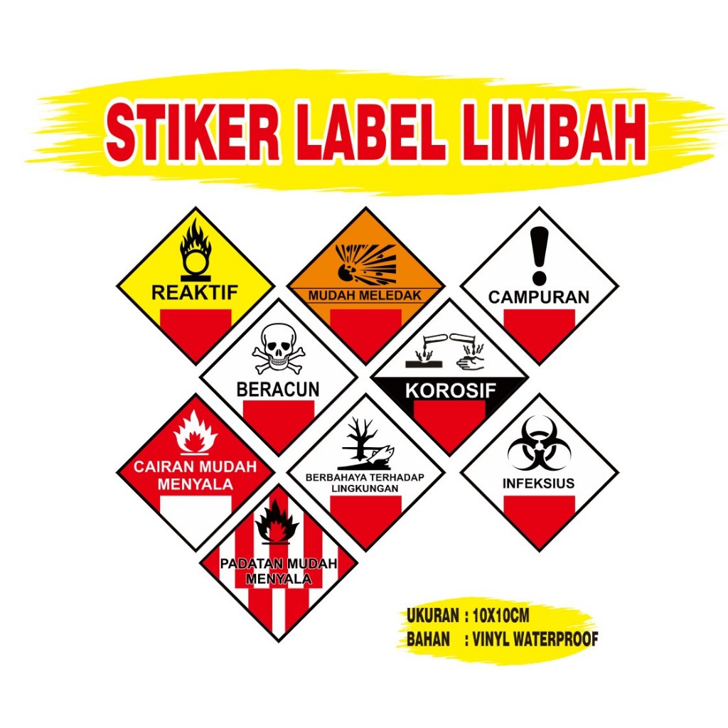 Jual stiker label limbah B3 / stiker bahan berbahaya dan beracun | Shopee Indonesia
