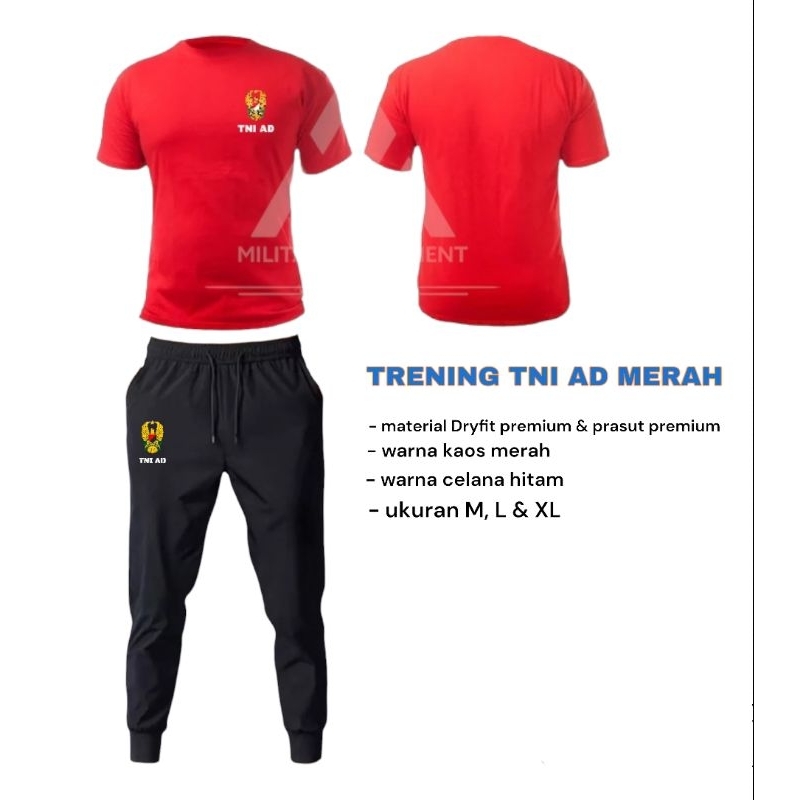 Jual trening tni ad warna merah | Shopee Indonesia