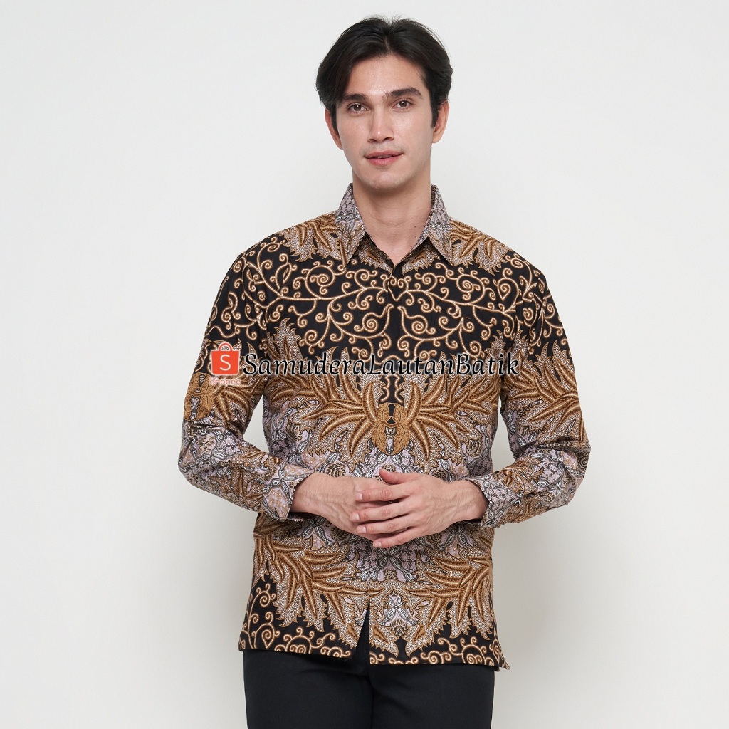 Jual READY UKURAN JUMBO Kemeja Batik Couple Ayah Anak Warna Coklat Gold ...