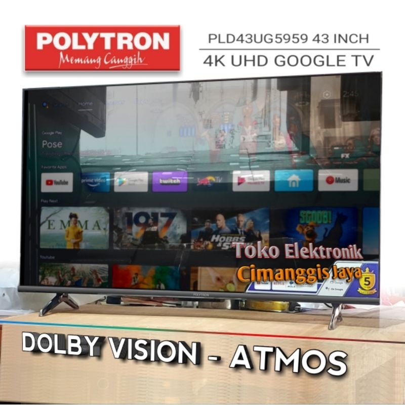 Jual smart tv led Polytron 43 inch digital Google tv android ...