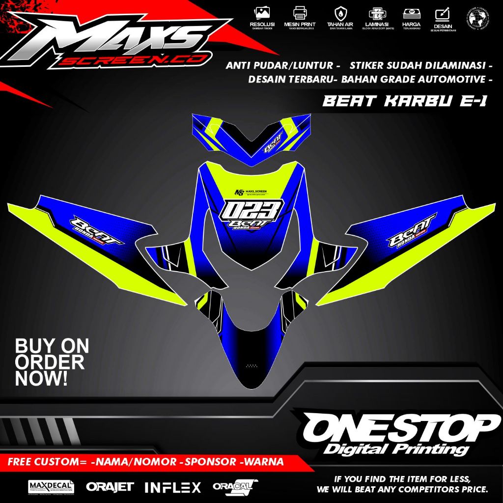 Jual STICKER DECAL BEAT KARBU FULL BODY ( E SERIES ) FREE CUSTOM NAMA ...