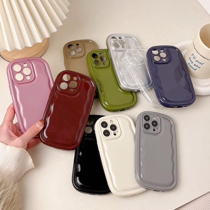 Jual RCI092 case casing handphone silikon puffy wave oval glossy iphone ...