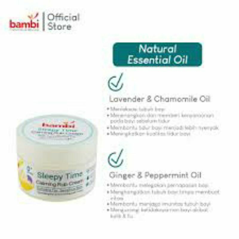 Jual Bambi Baby Sleepy Time Calming Rub Cream 40gr | Shopee Indonesia