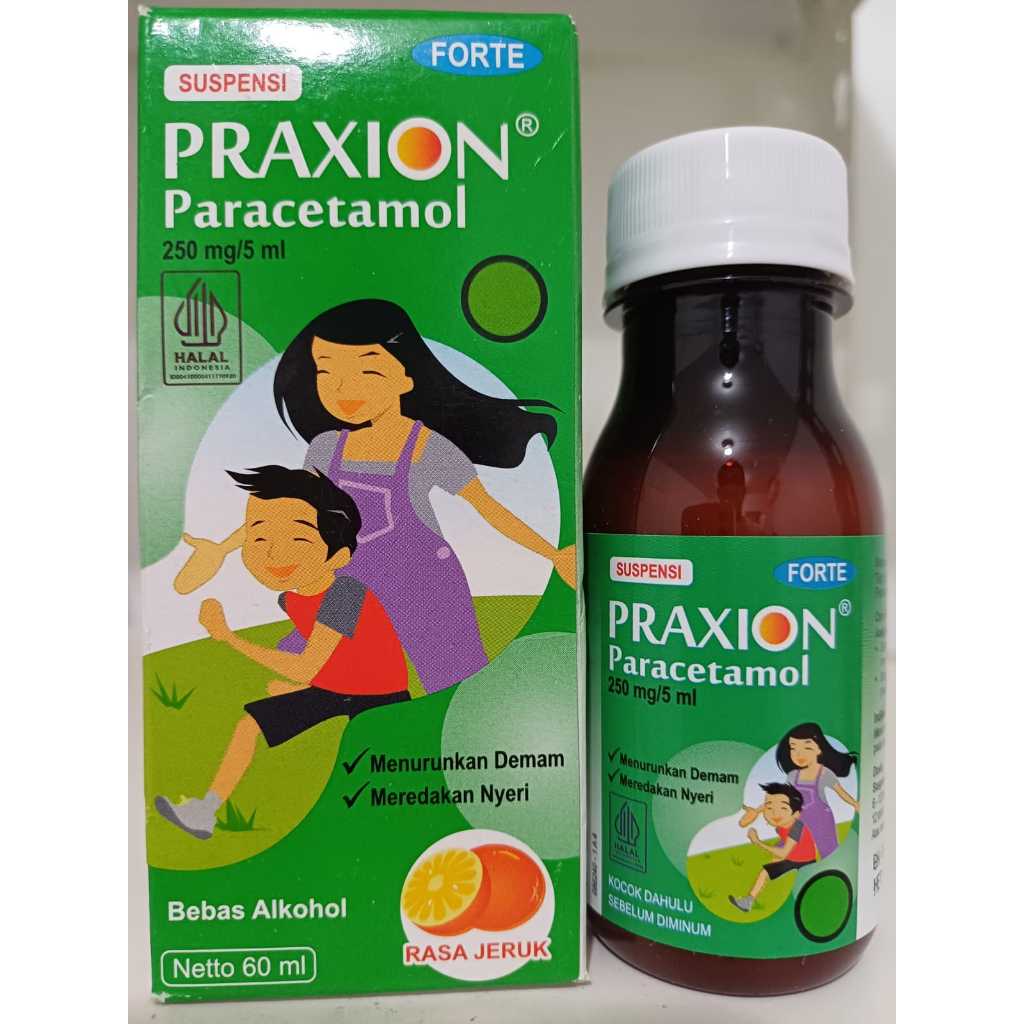 Jual Praxion forte hijau obat demam rasa jeruk (60ml) | Shopee Indonesia