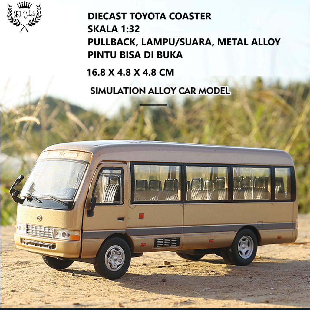 Jual Diecast mobil Toyota Coaster Hino Liesse minibus klasik skala 1:32 ...
