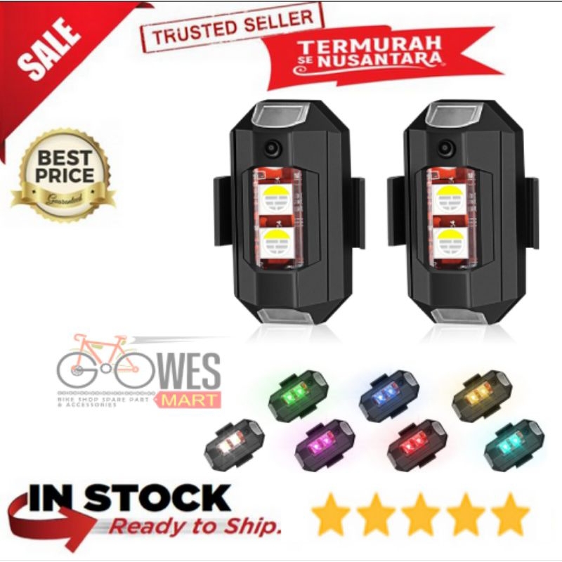 Jual Lampu LED Warning Light Bike Drone Portabel 7 Color Rechargeable ...