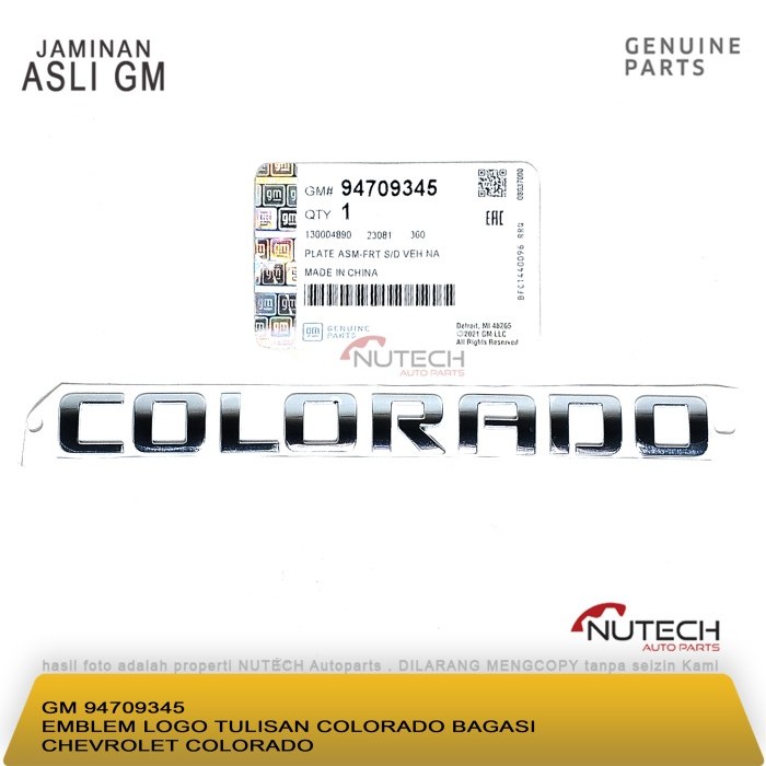 Jual EMBLEM LOGO TULISAN COLORADO BAGASI CHEVROLET COLORADO ORIGINAL GM ...