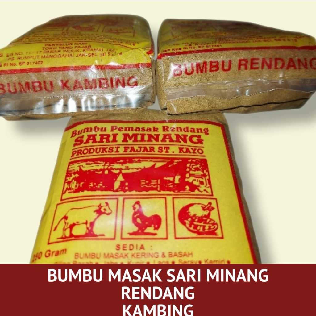 Jual Sari Minang Asli Bumbu Rendang | Bumbu Kambing 250 Gram | Shopee ...