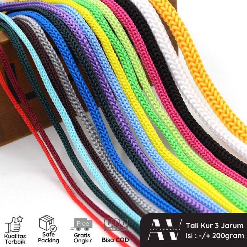 Jual AVACC Tali Kur 4 Jarum / 3mm Paperbag Polyester Rope Kuat dan ...