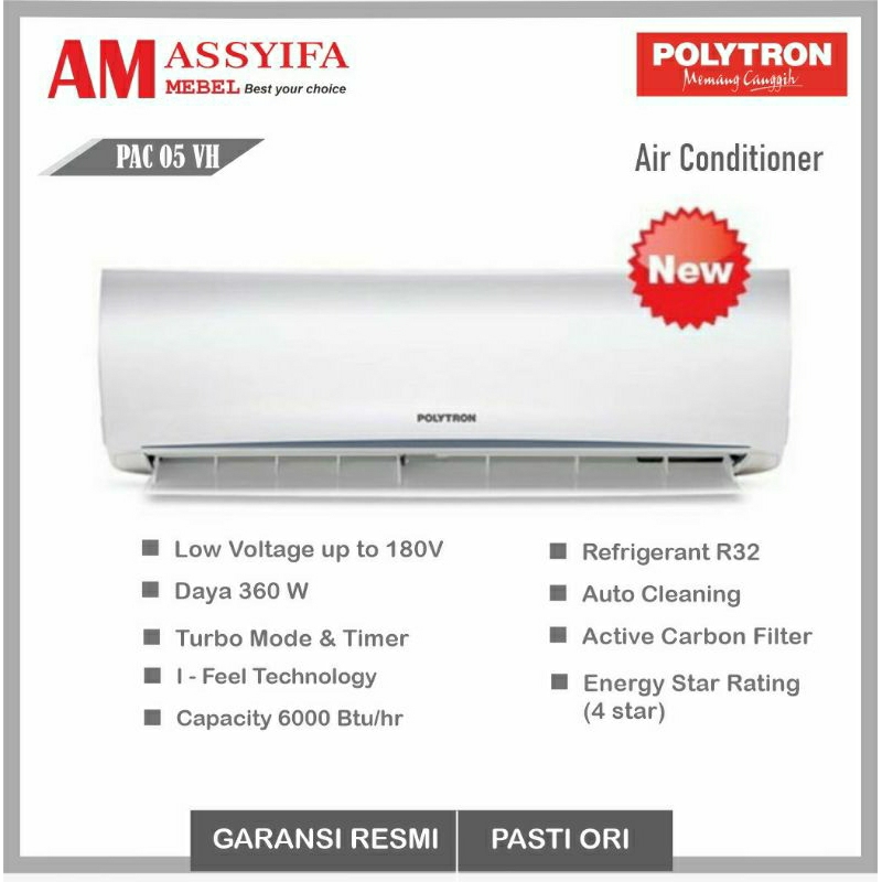 Jual AC Polytron 1/2pk Deluxe PAC05VH Plus Pemasangan | Shopee Indonesia