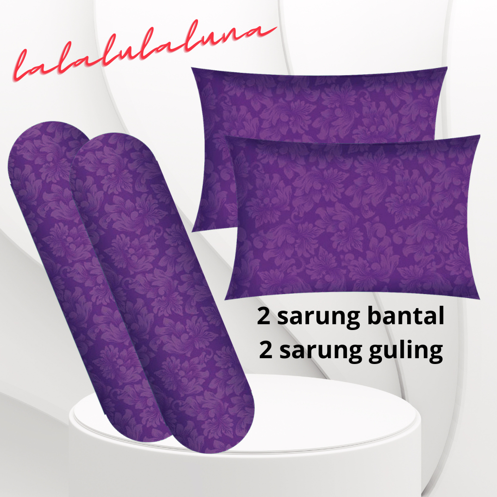 Jual Sarung bantal guling set polos embos ungu isi 4pcs bahan adem ...