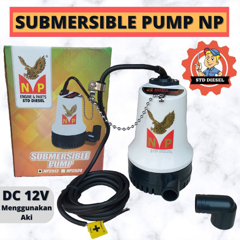 Jual SUBMERSIBLE PUMP POMPA CELUP DC AKI MERK NP PUMPO RENDEM DC 12 ...