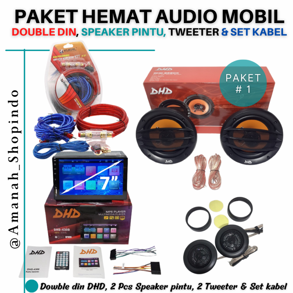 Jual Paket Audio Mobil head unit plus speaker satu set | Shopee Indonesia