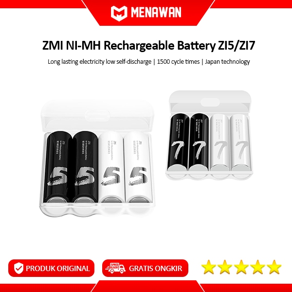 Jual ZMI NI-MH Rechargeable Battery ZI5/ZI7 Baterai isi Ulang AA/AAA Tipe A2/A3 Original ...