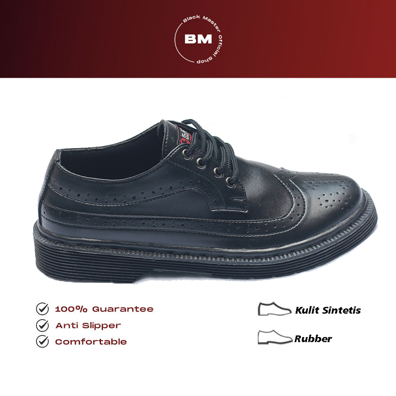 Jual BLACK MASTER Sepatu Dockmart Pria Kulit Pu Hitam | Shopee Indonesia