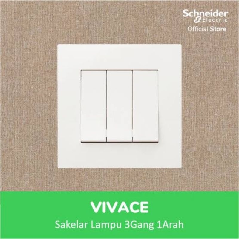 Jual Schneider Electric Vivace Saklar Lampu 3 Gang 1 Arah - KB33_1_WE ...