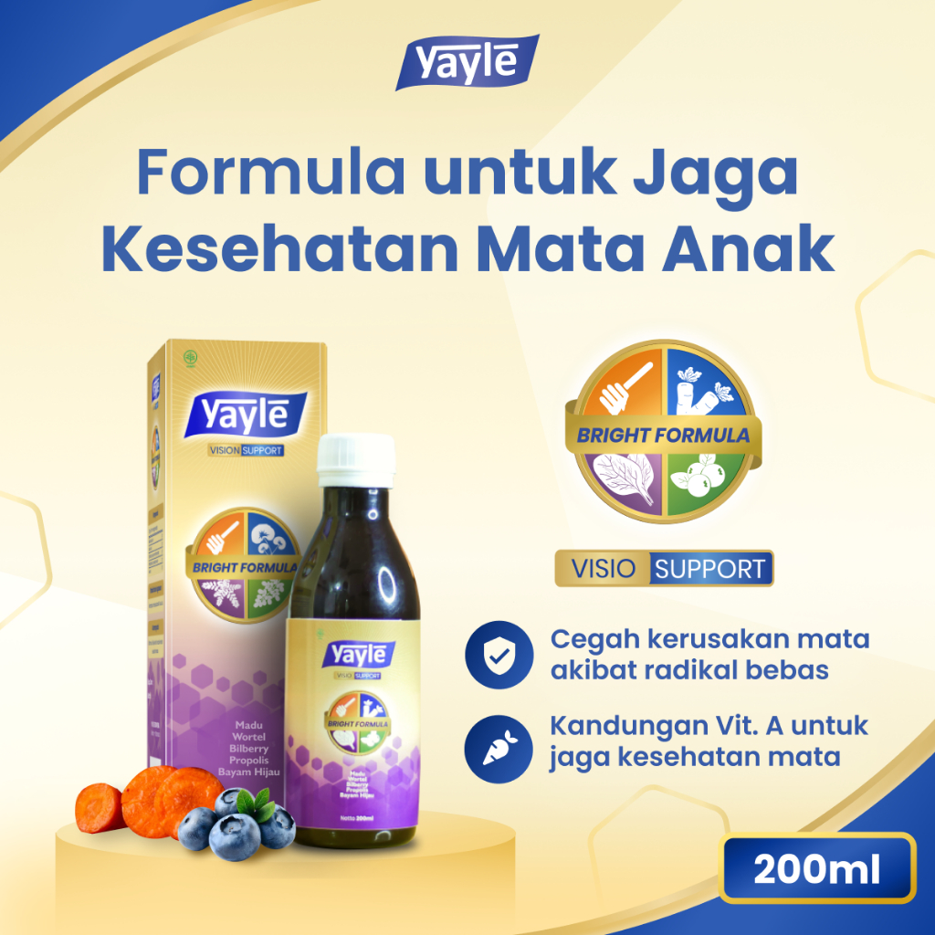 Jual Yayle Visio Suplemen Anak Support Jaga Kesehatan Anak 120 & 200 ML ...