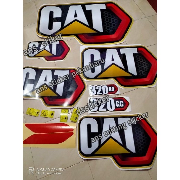 Jual Sticker Excavator / Stiker Alat Berat Caterpillar CAT 320 GC Logo ...