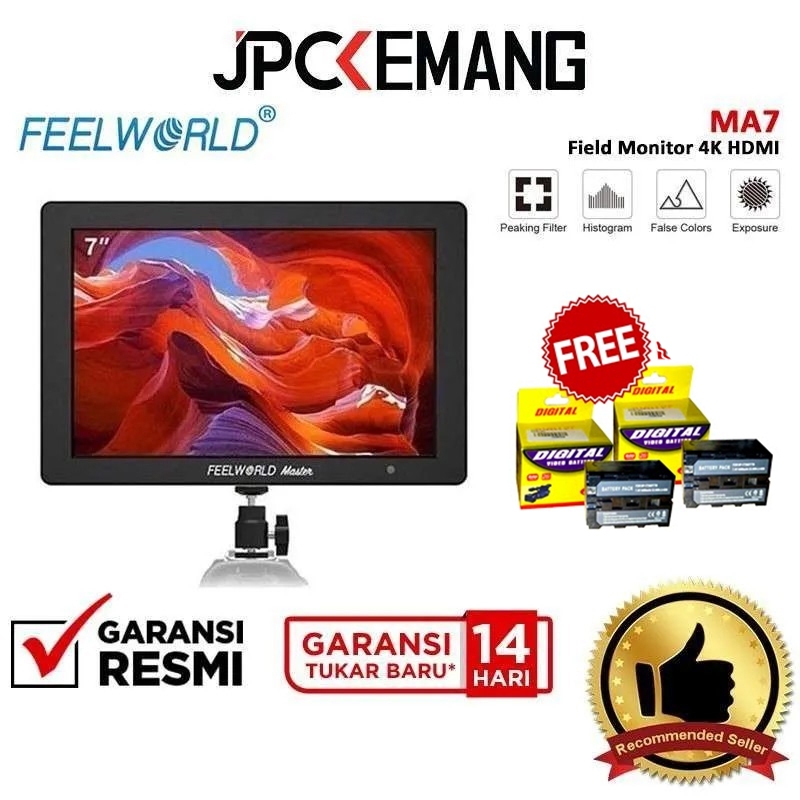 Jual Monitor Kamera Eksternal FeelWorld Master MA7 7" On-Camera Field ...