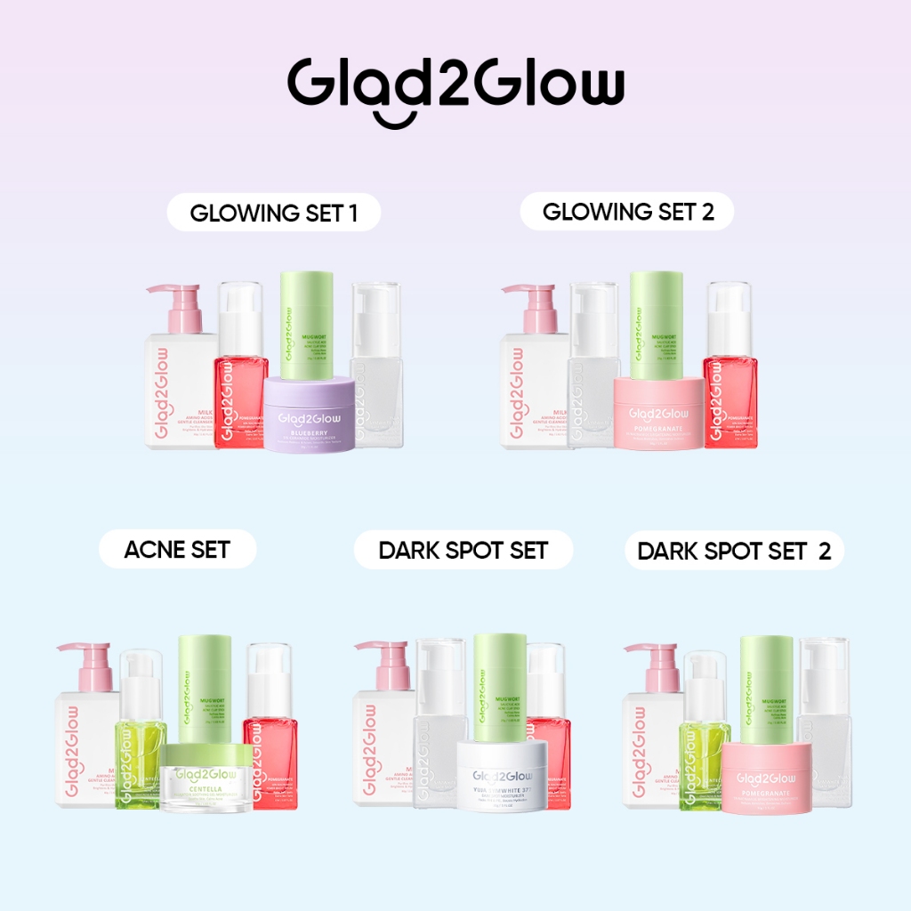 Jual SPECIAL BUNDLE 5in1 Glad2Glow 5pcs Paket Skincare Moisturizer ...