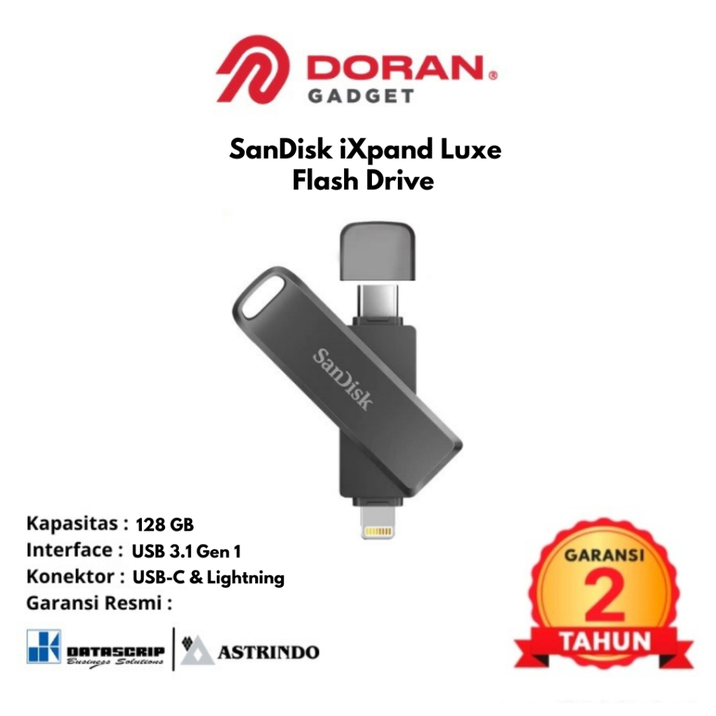 Jual Flashdisk Type-C & Lightning 32GB/64GB/128GB/256GB SanDisk iXpand ...