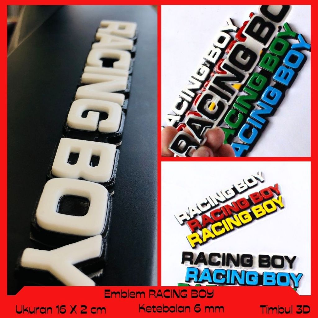 Jual EMBLEM VARIASI MOTOR TULISAN RACING BOY 3D BAHAN FIBERGLASS BUKAN ...