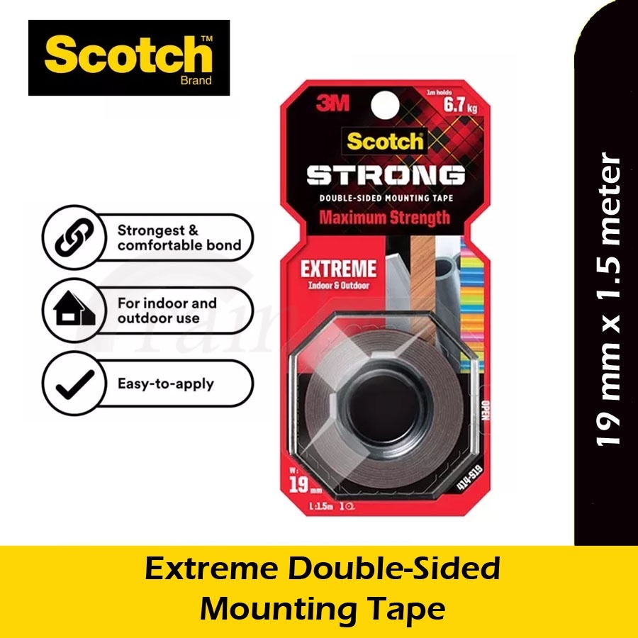Jual 3M Scotch Extreme Double Sided Mounting Tape 414 Indoor Outdoor Tape | Shopee Indonesia