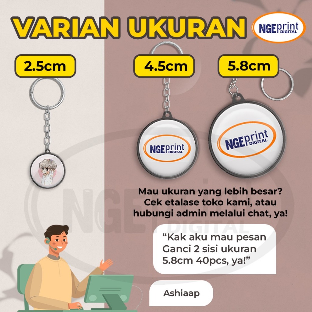 Jual [FREE DESIGN] Ganci 2 Sisi Custom / Ganci Custom 2 Sisi / Ganci ...