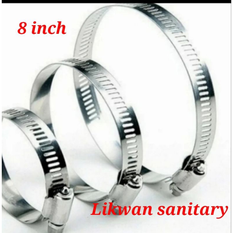 Jual Klem pipa stainless sus 304 ( 8 inch)/ klem flexible ducting ...