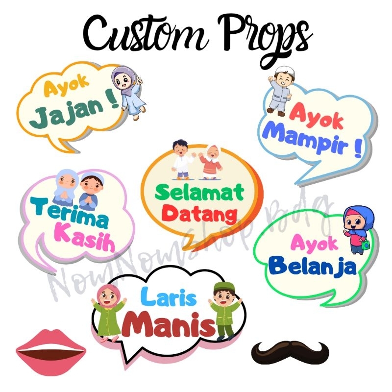 Jual Custom Props Photo Booth Properti / Foto Props MARKET DAY READY ...
