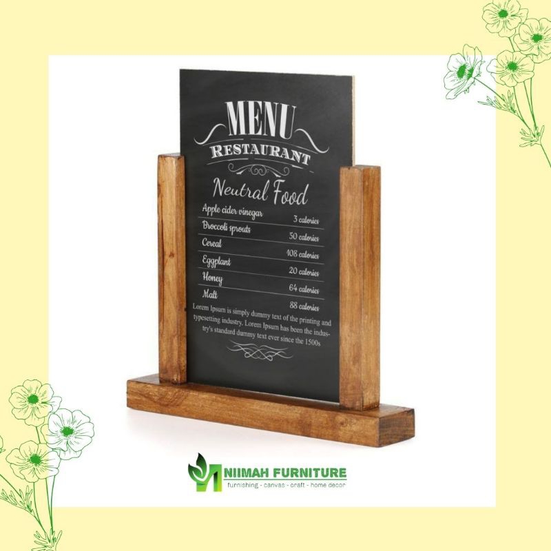 Jual Stand Menu Cafe Resto Kayu Jati Belanda / Menu Holder / Stand ...