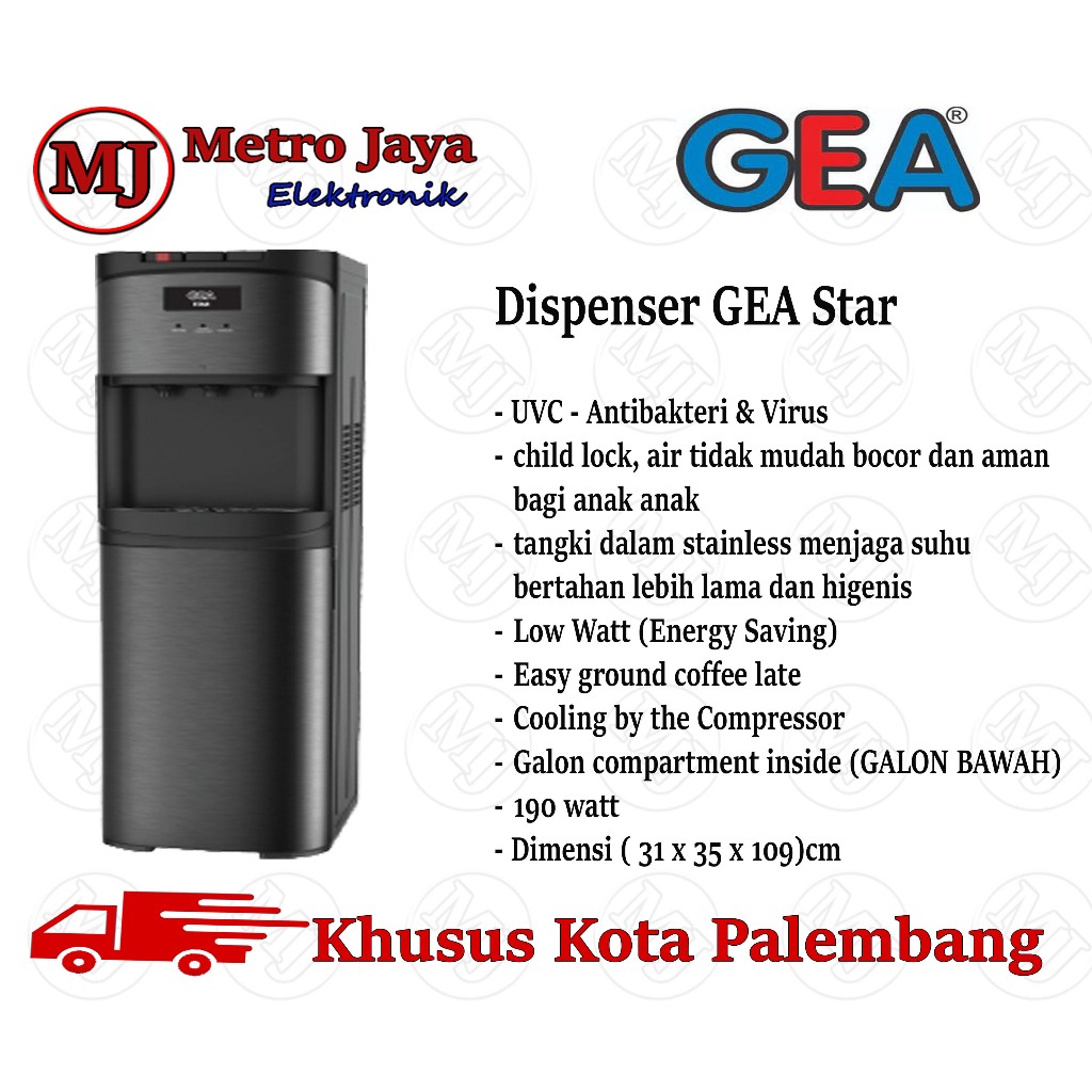 Jual Dispenser galon bawah GEA STAR original with UV Lamp | Shopee ...