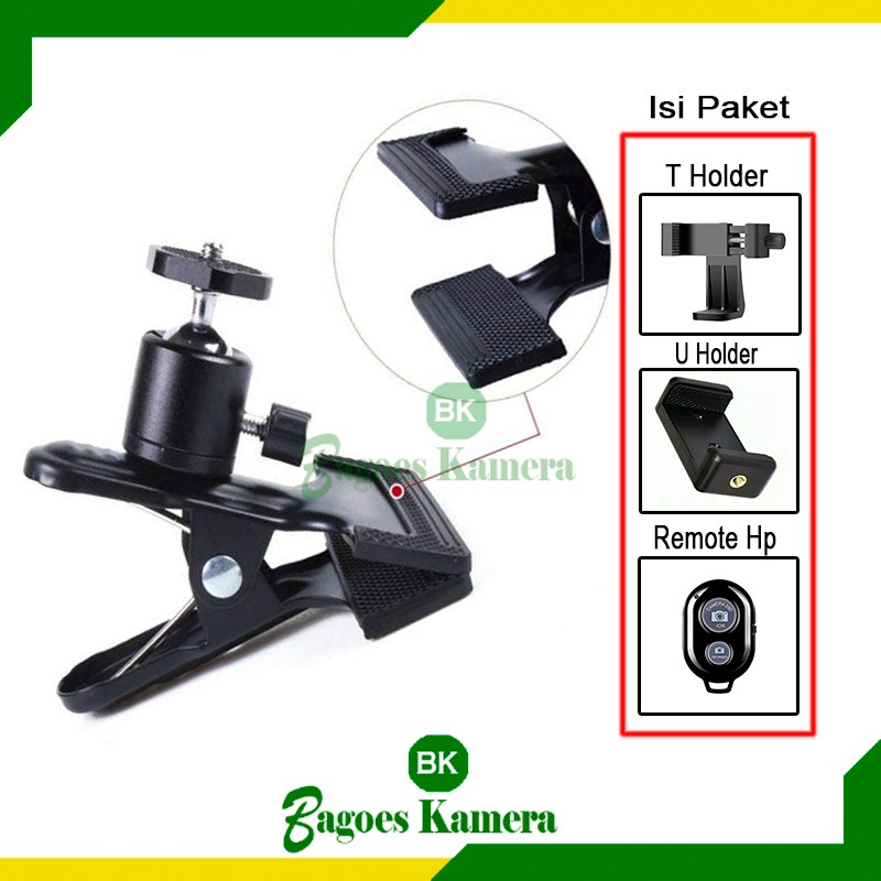 Jual Clip Clamp Background Holder Mount with Standard Ball Head Penjepit Background Clamp ...