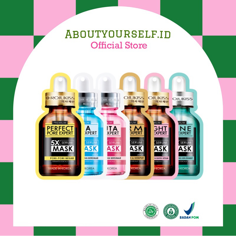 Jual ROJUKISS SHEET FACE SERUM MASK KOREA - MASKER WAJAH MENCERAHKAN ...