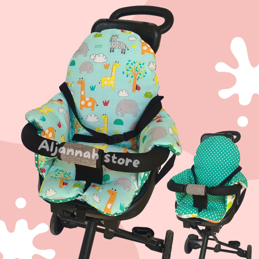 Jual Alas stroller duduk bayi trike pad segiempat free seatbelt ...