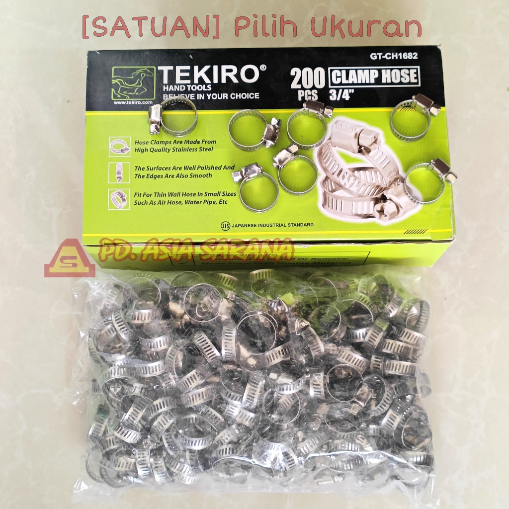 Jual Hose Clamp Tekiro Klem Selang Air Gas Lpg Cincin Kompresor Angin